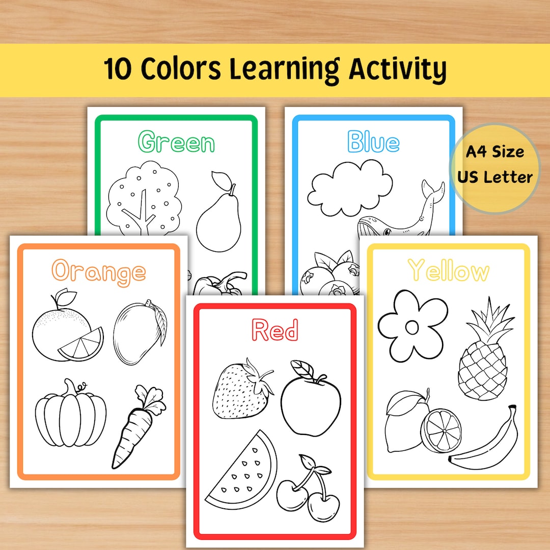 10 Colors Learning Activity With Fruits and Vegetables, Color Matching ...