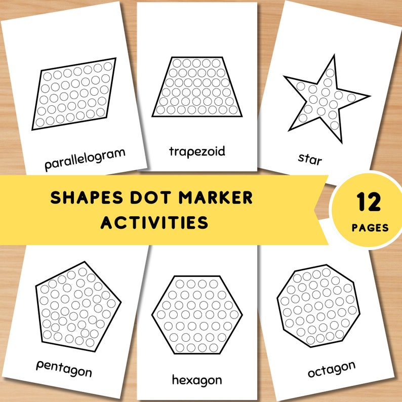 Shapes Dot Marker Coloring Pages for Kids, Prek Do a Dot Activity, Dot ...