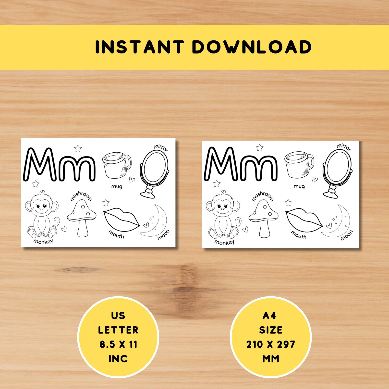 26 Printable Alphabet Coloring Pages, Toddler Activity, ABC Coloring ...