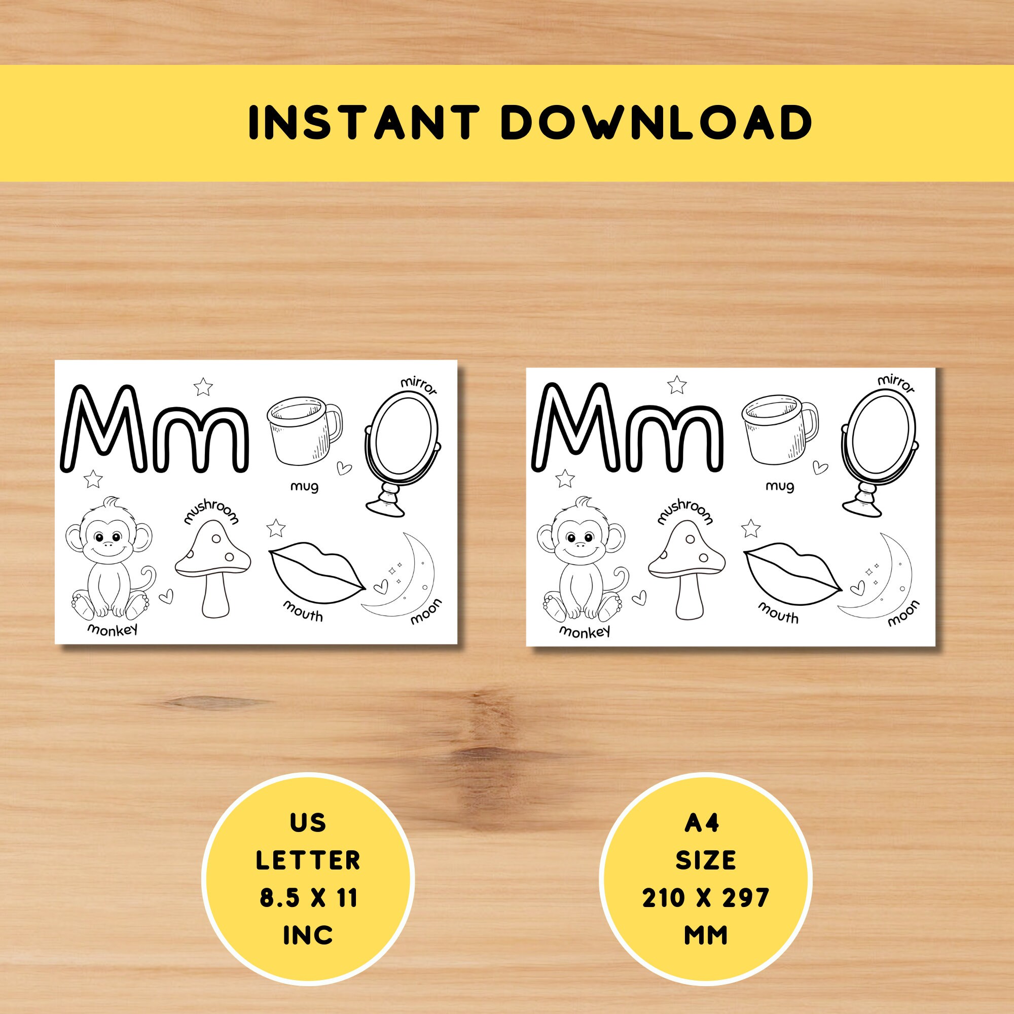 26 Printable Alphabet Coloring Pages, Toddler Activity, ABC Coloring ...