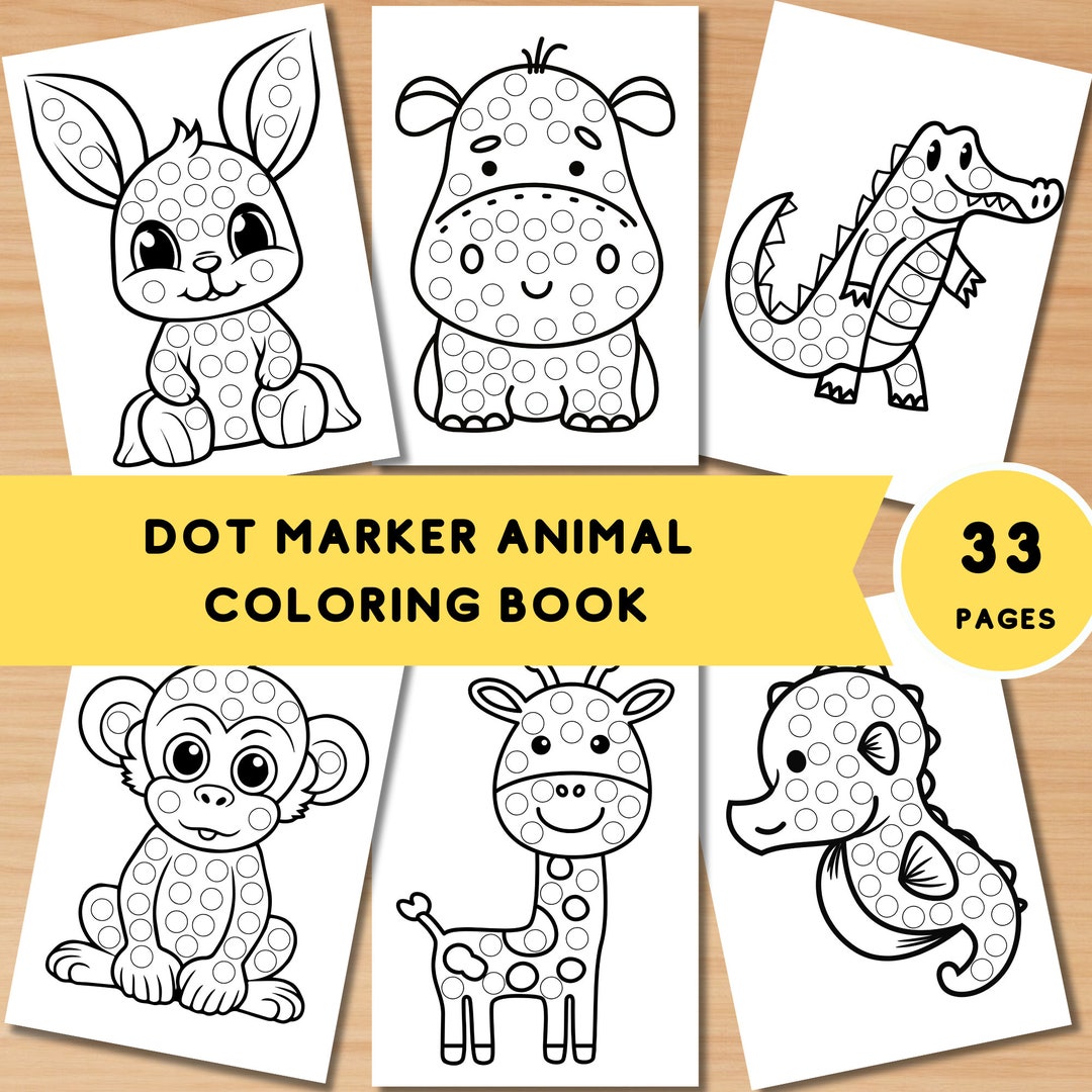 Animal Dot Marker Coloring Book, Dot Marker Animal Coloring Pages, Do a ...