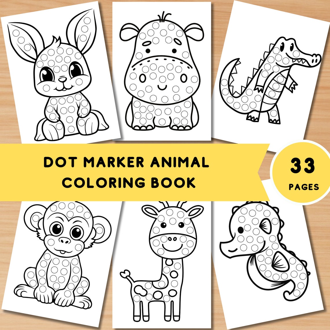 Animal Dot Marker Coloring Book, Dot Marker Animal Coloring Pages, Do a ...