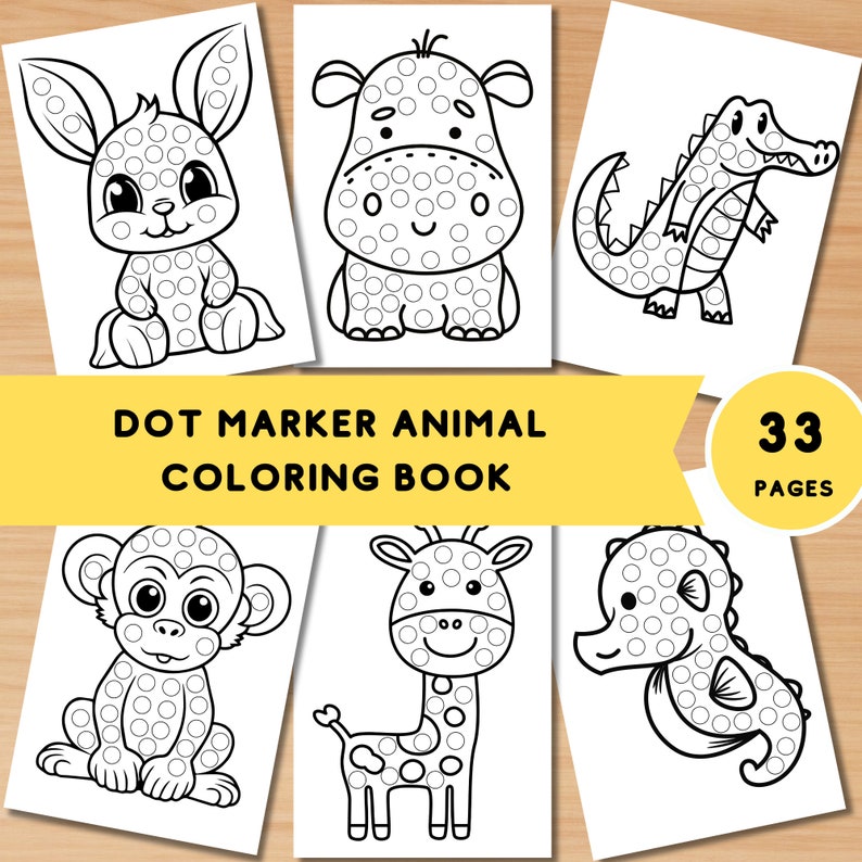 Animal Dot Marker Coloring Book, Dot Marker Animal Coloring Pages, Do a ...