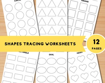 10 Printable Trace the Shape Worksheets, Preschool, Learning Shapes ...