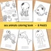 Preschool Sea Animals Coloring Book for Kids, Printable Ocean Creatures ...