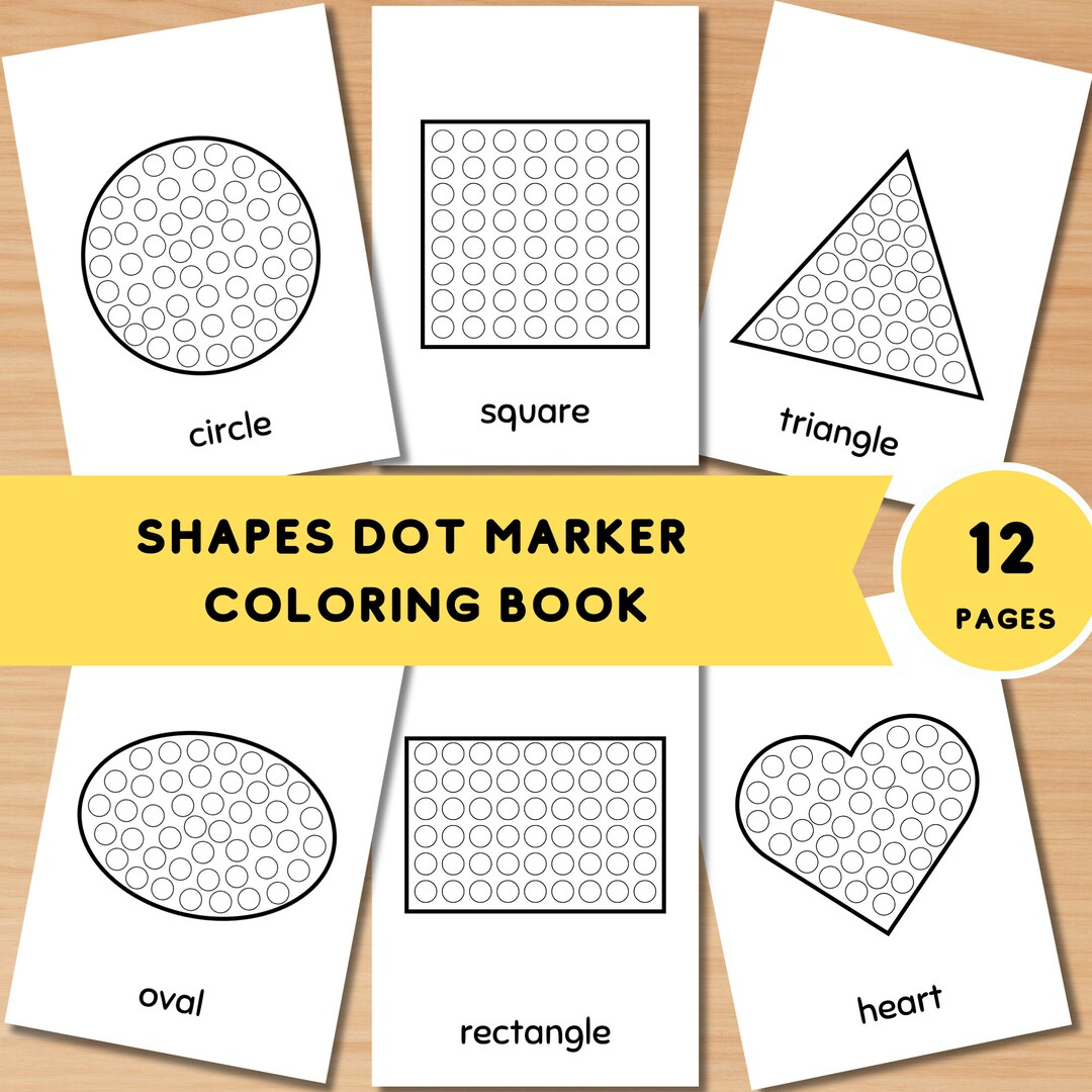 Shapes Dot Marker Coloring Pages for Kids, Prek Do a Dot Activity, Dot ...