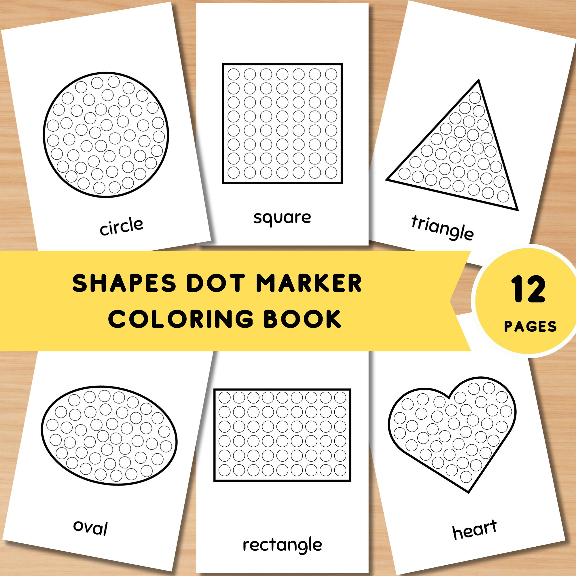 Shapes Dot Marker Coloring Pages for Kids, Prek Do a Dot Activity, Dot ...