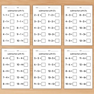 62 Addition and Subtraction Worksheets, Math Worksheets, 1st 2nd Grade ...