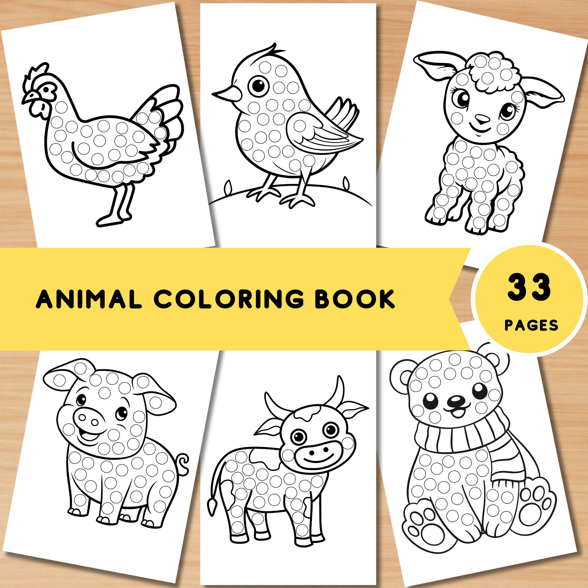 Animal Dot Marker Coloring Book, Dot Marker Animal Coloring Pages, Do a ...