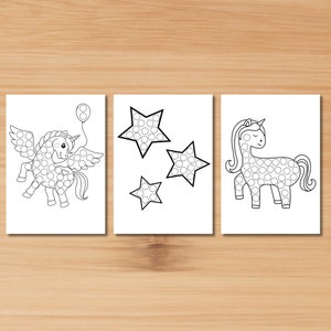 Unicorn Dot Marker Coloring Book, Printable Dot Marker Unicorn Cute ...