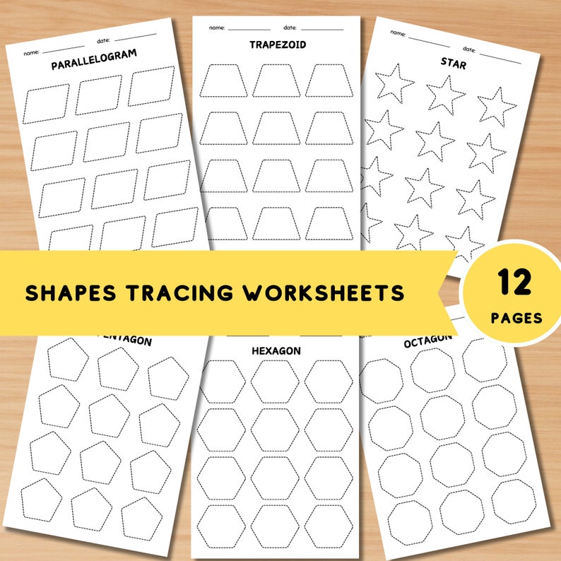 Preschool Shape Tracing Worksheets, Basic Shape Tracing Pages ...