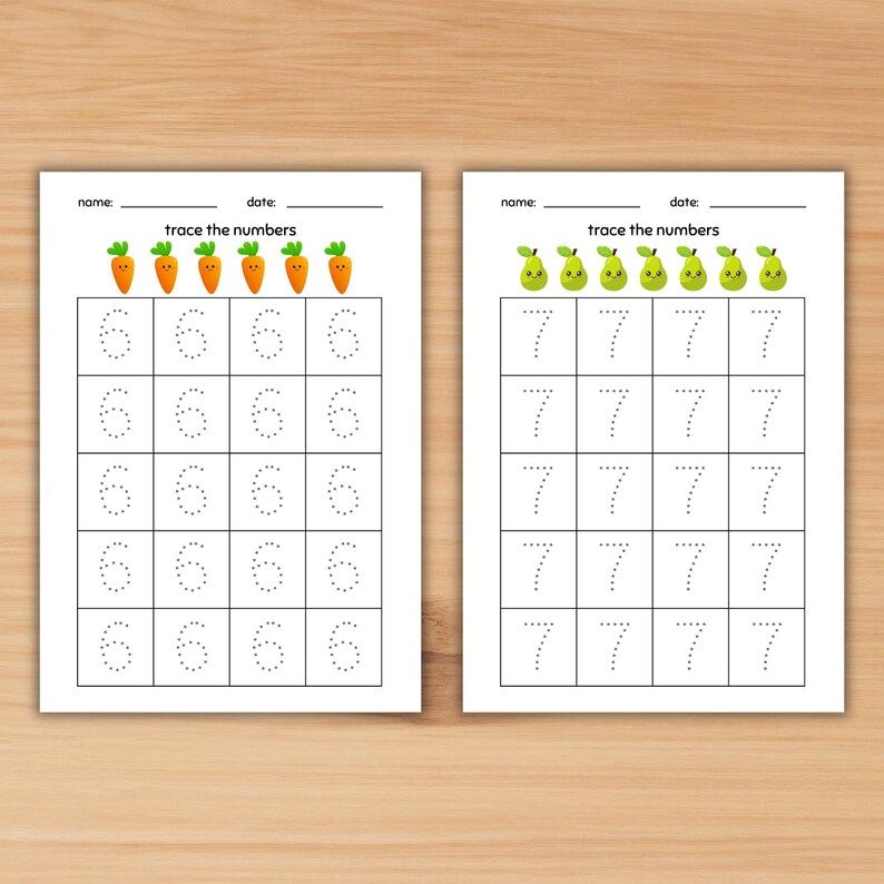 Number Tracing Practice for Kids, Printable Math Worksheets, Number ...