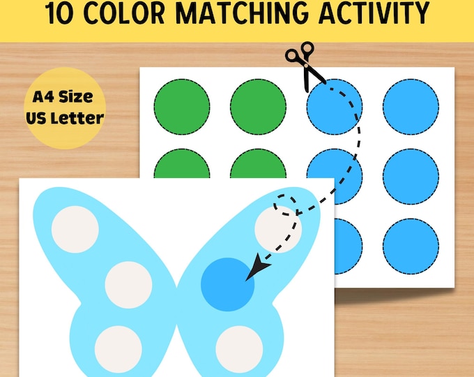 Color Matching Game/preschool Printable Activity/matching Same Color ...
