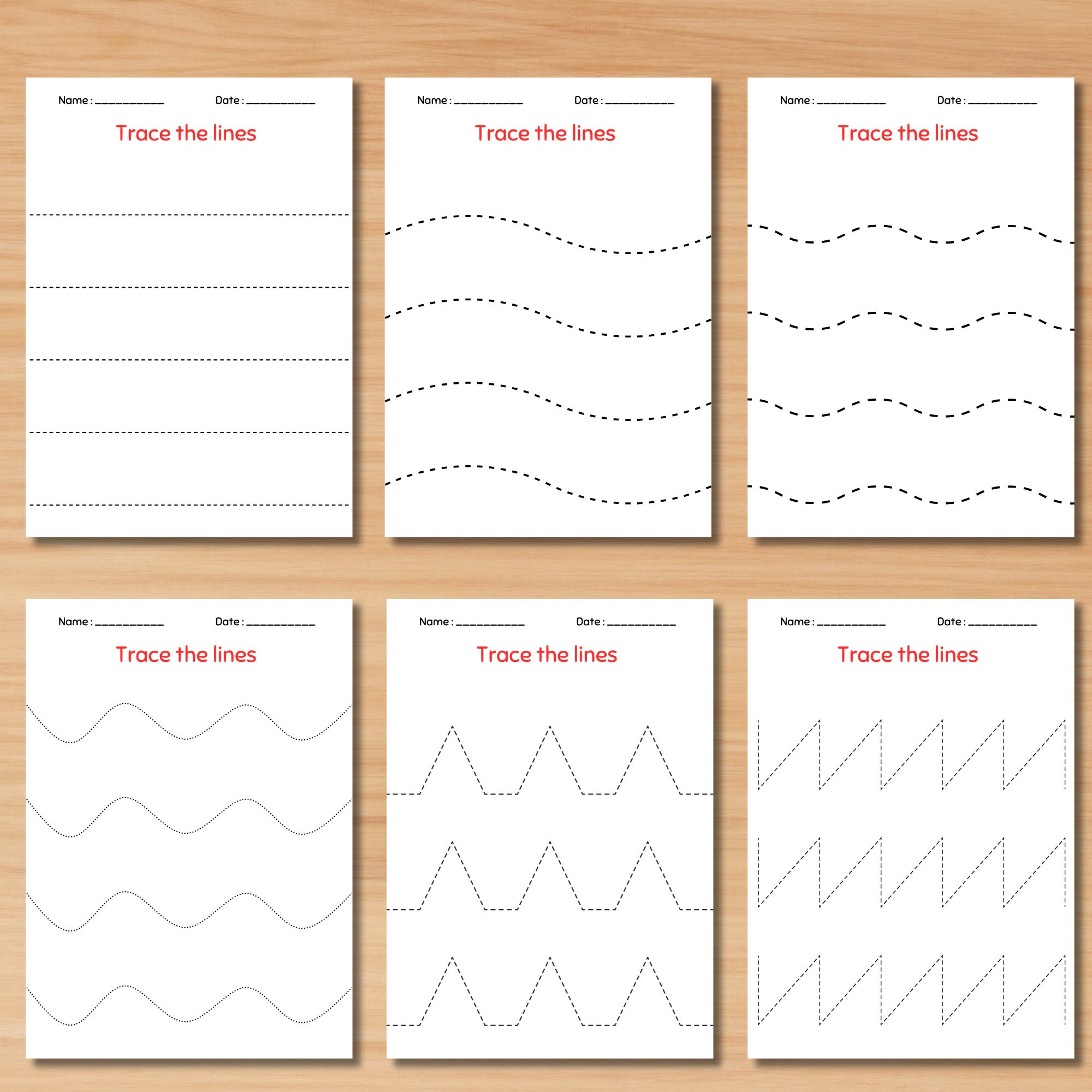 Preschool Tracing Lines, Number Tracing Activities , 1-10 Number ...