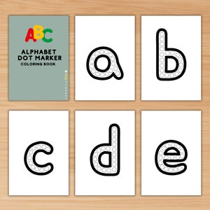25 Alphabet Dot Marker Coloring Pages for Kids, Uppercase Lowercase ...