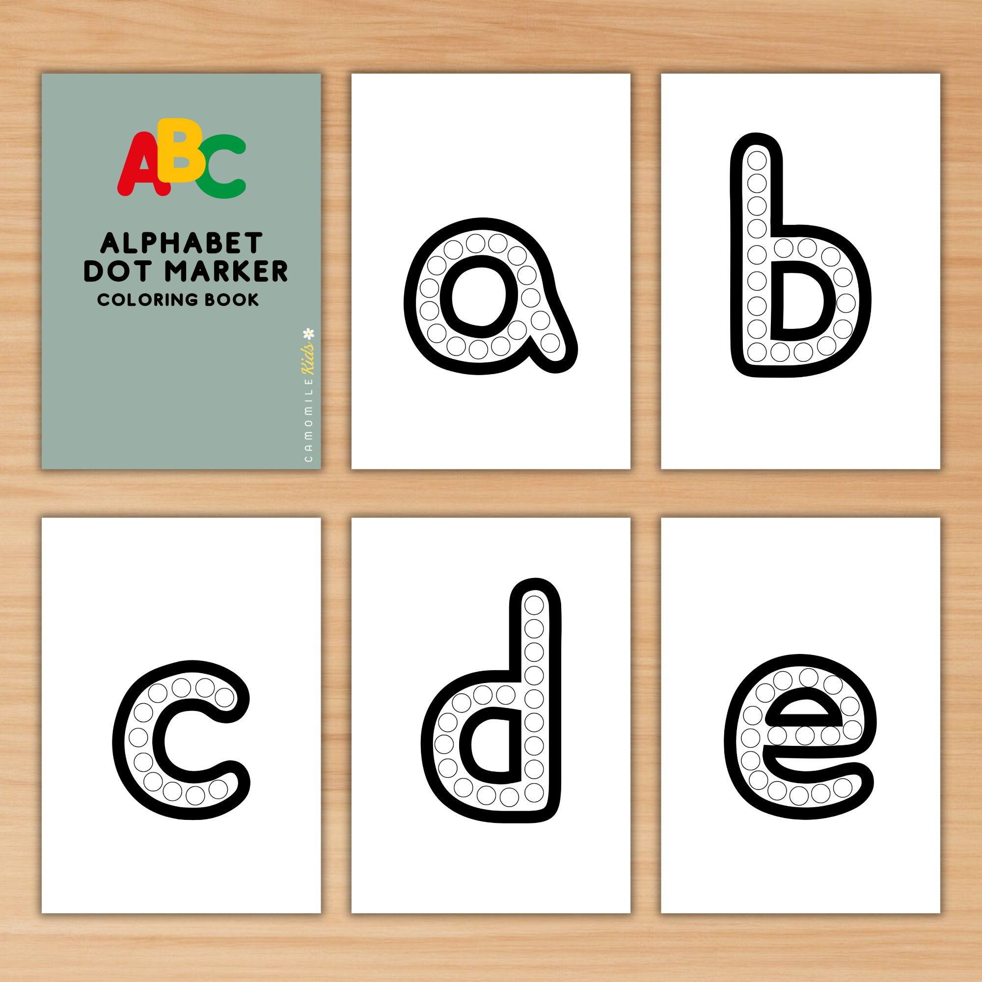 25 Alphabet Dot Marker Coloring Pages for Kids, Uppercase Lowercase ...