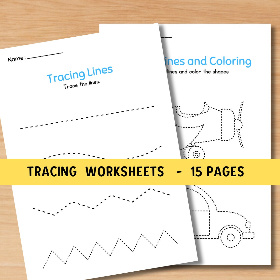Preschool Tracing Lines and Coloring Shape Pages, Preschool Worksheets ...