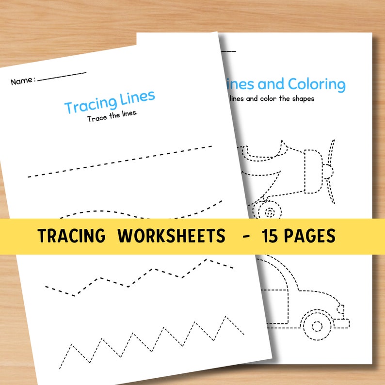 Preschool Tracing Lines and Coloring Shape Pages, Preschool Worksheets ...