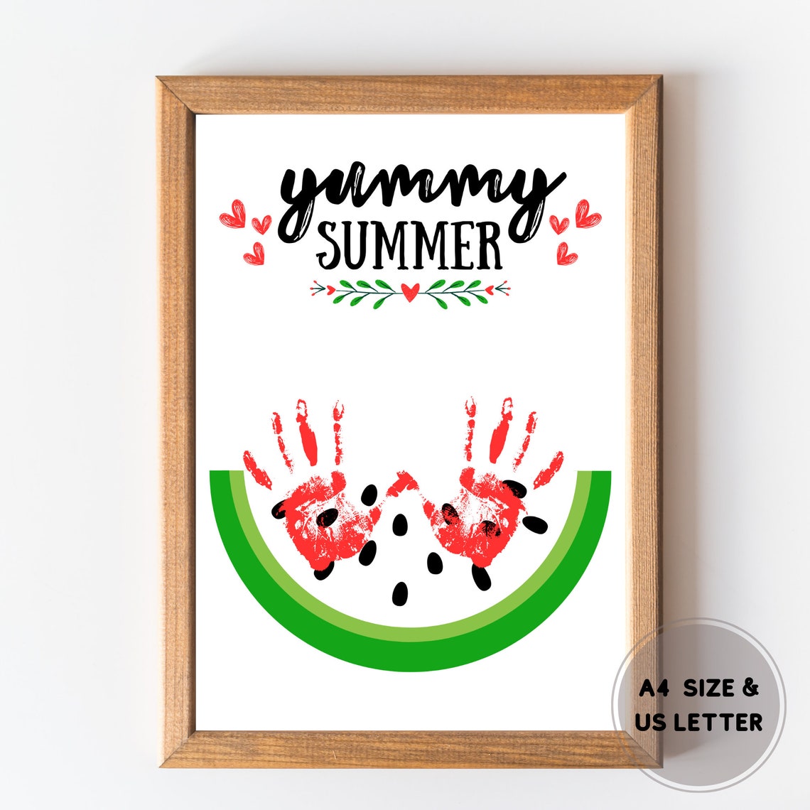 Watermelon Summer Handprint Craft, Toddler Printable Footprint Craft ...