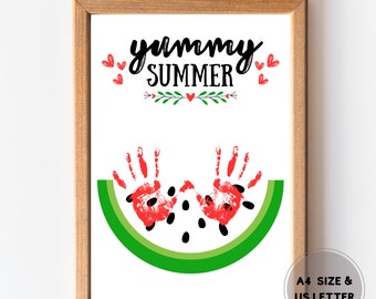Icecream Sweet Summer Handprint Craft, Toddler Printable Footprint ...