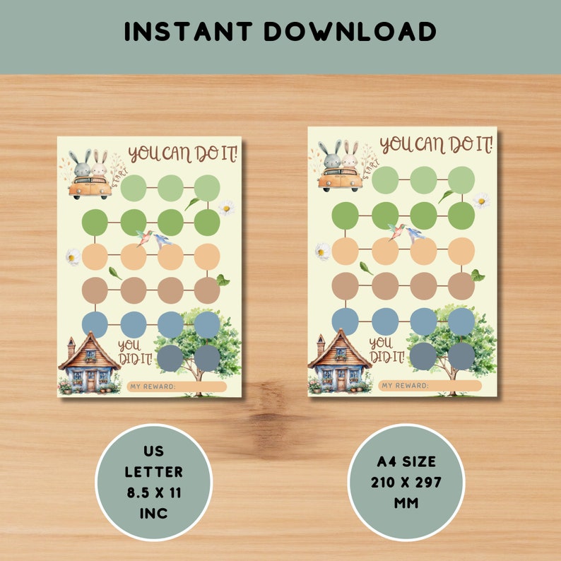 Printable Reward Charts for Kids, Spring Themed Reward Sticker, Toddler ...
