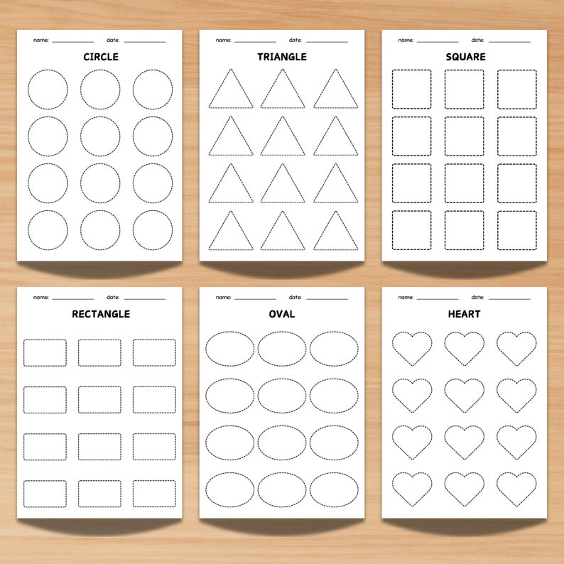 Preschool Shape Tracing Worksheets, Basic Shape Tracing Pages ...