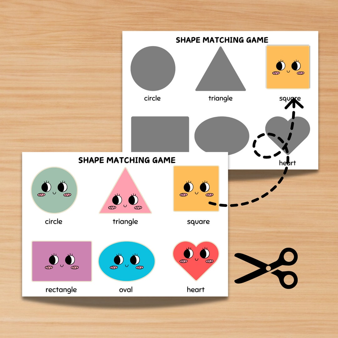 Shape Matching Printable for Toddler, Match the Shapes, File Folder ...