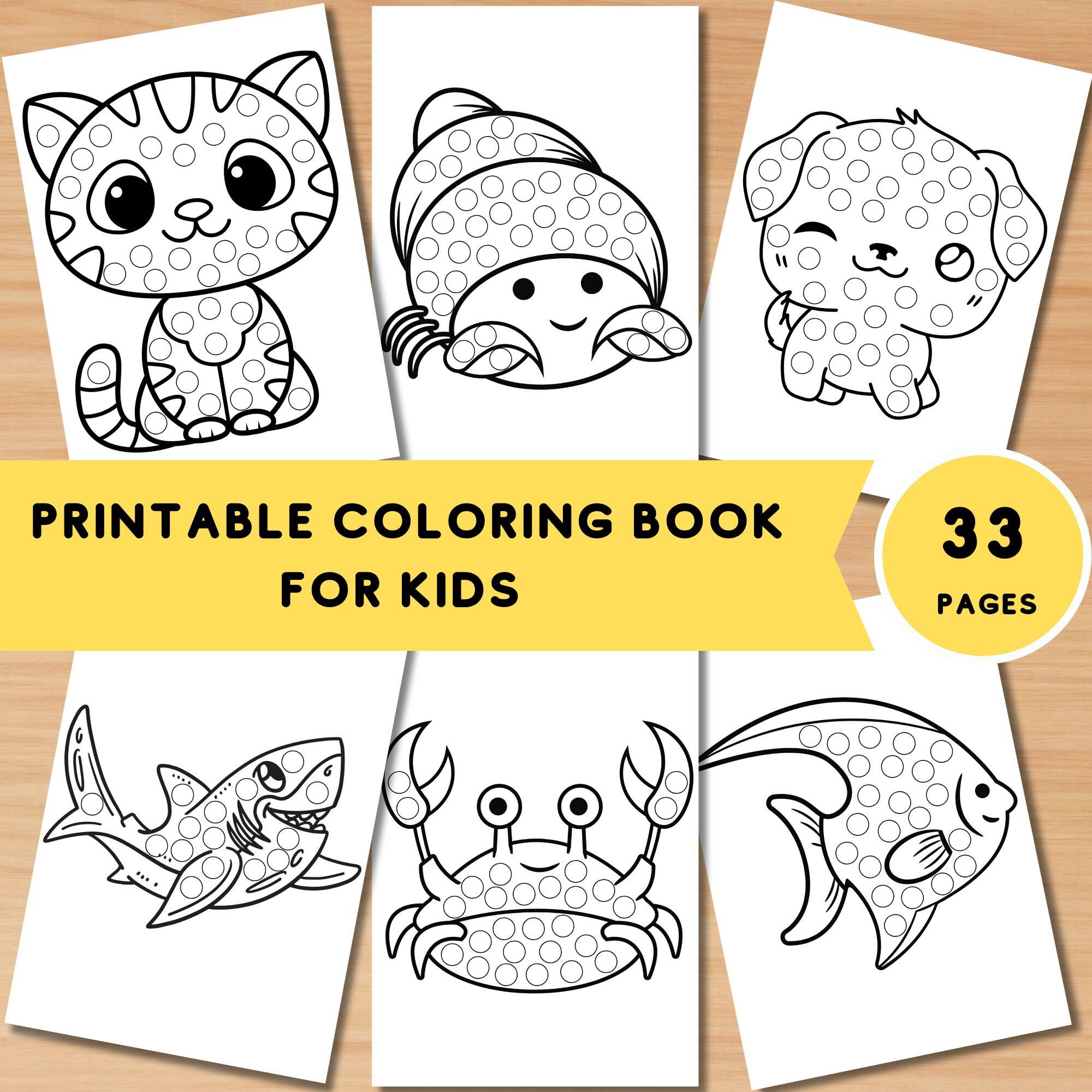 Animal Dot Marker Coloring Book, Dot Marker Animal Coloring Pages, Do a ...