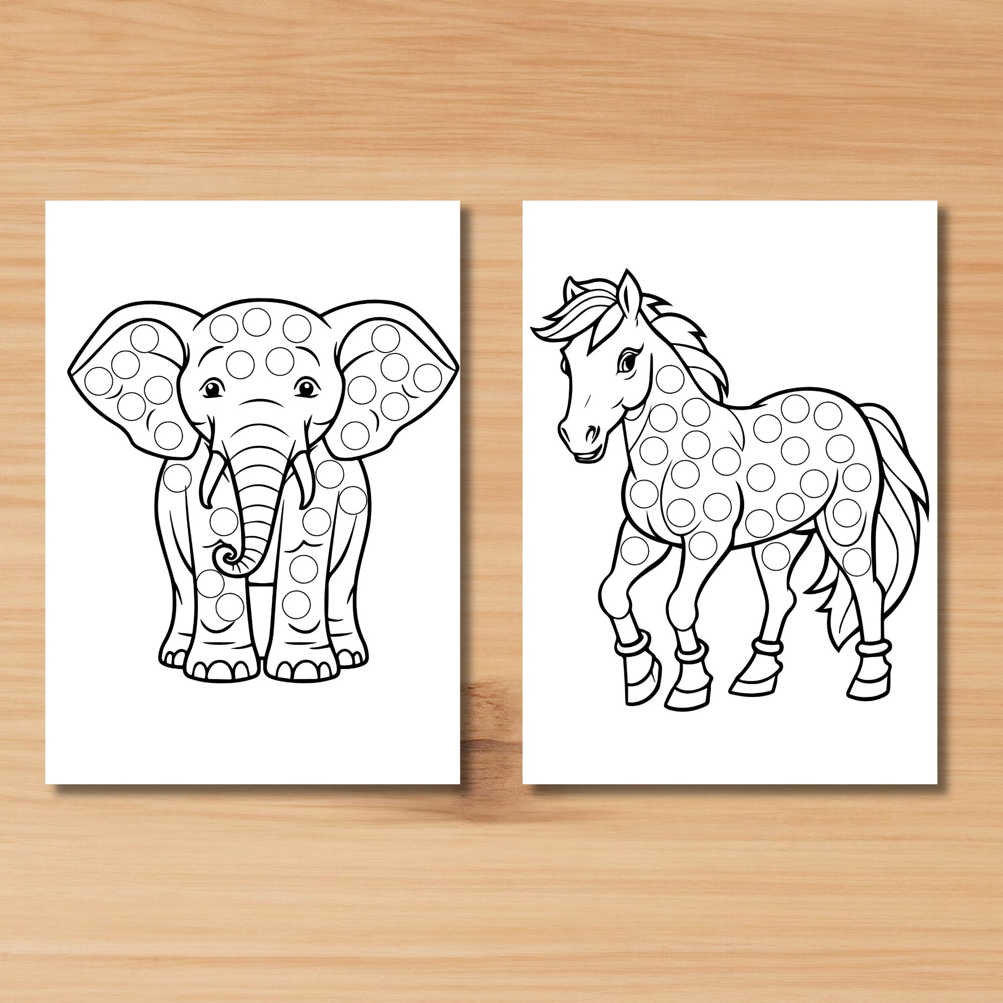 Animal Dot Marker Coloring Book, Dot Marker Animal Coloring Pages, Do a ...
