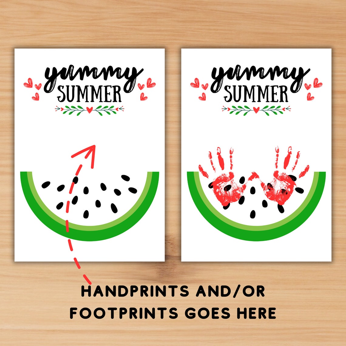 Watermelon Summer Handprint Craft, Toddler Printable Footprint Craft ...