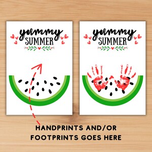 Watermelon Summer Handprint Craft, Toddler Printable Footprint Craft ...