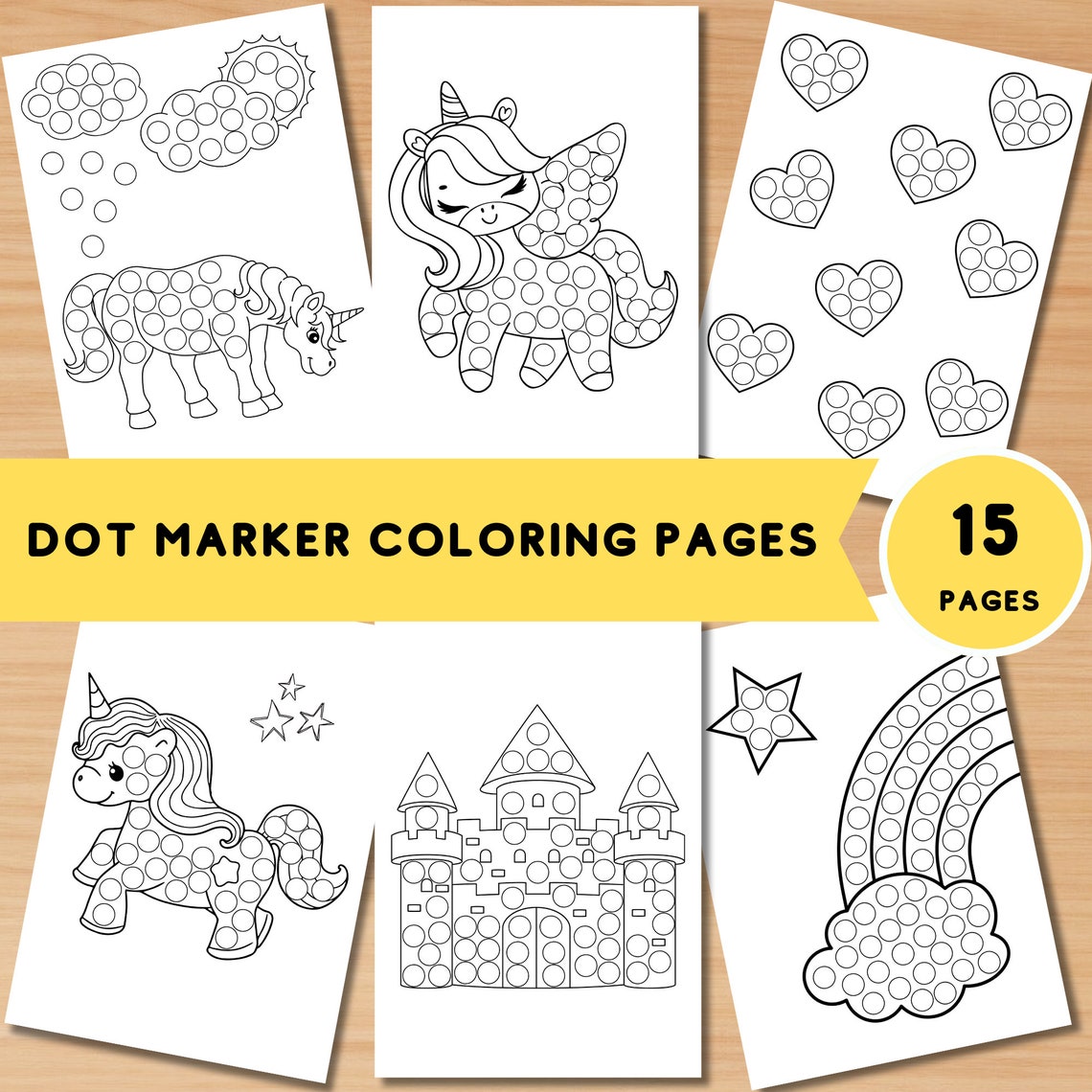 Unicorn Dot Marker Coloring Book, Printable Dot Marker Unicorn Cute ...
