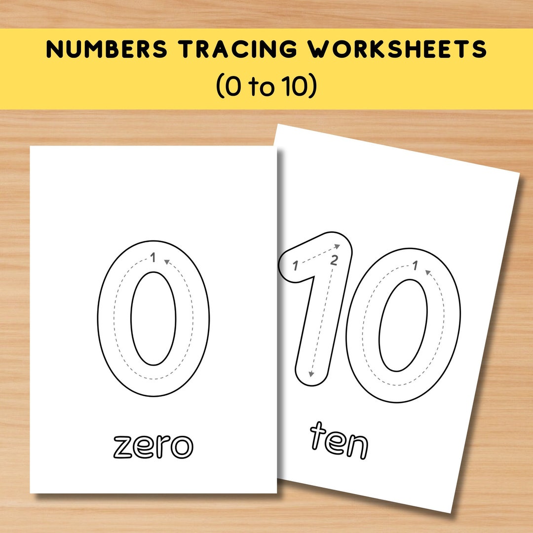 0 to 10 Numbers Tracing Worksheets, Number Tracing, Handwriting Letters ...