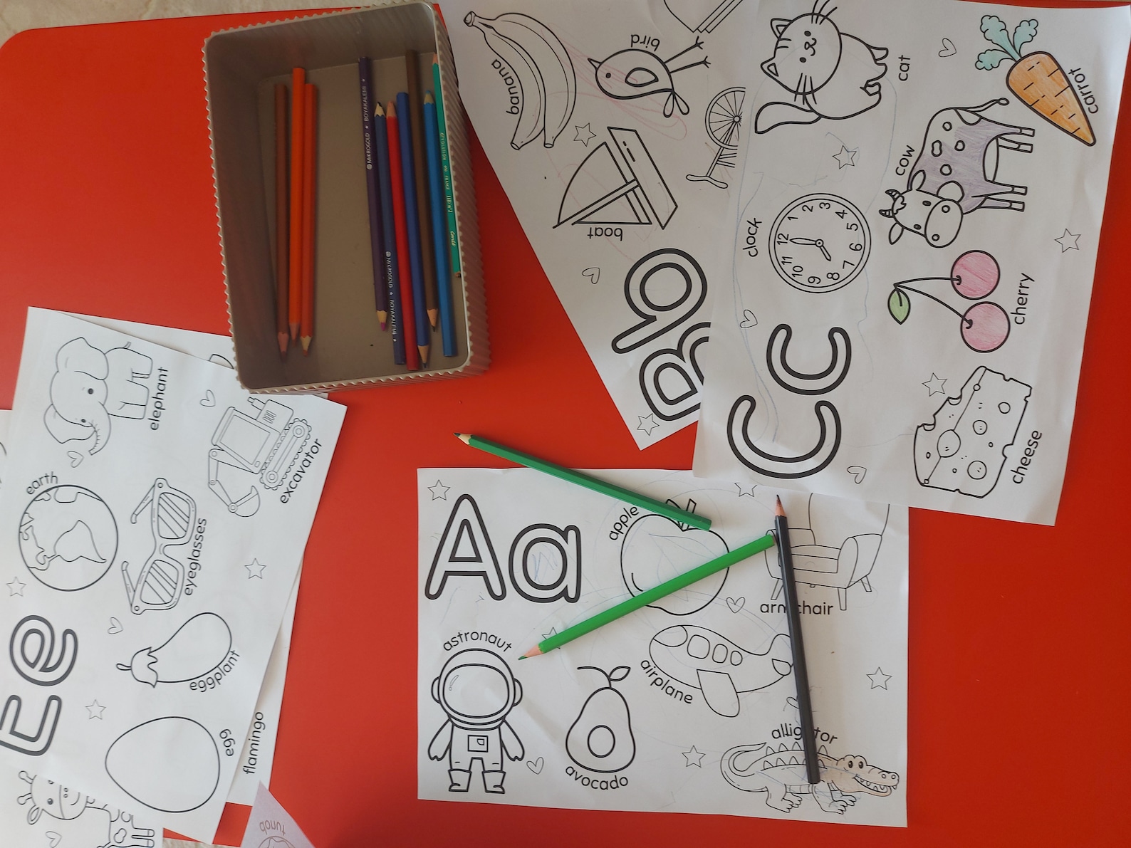 26 Printable Alphabet Coloring Pages, Toddler Activity, ABC Coloring ...