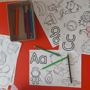 26 Printable Alphabet Coloring Pages, Toddler Activity, ABC Coloring ...