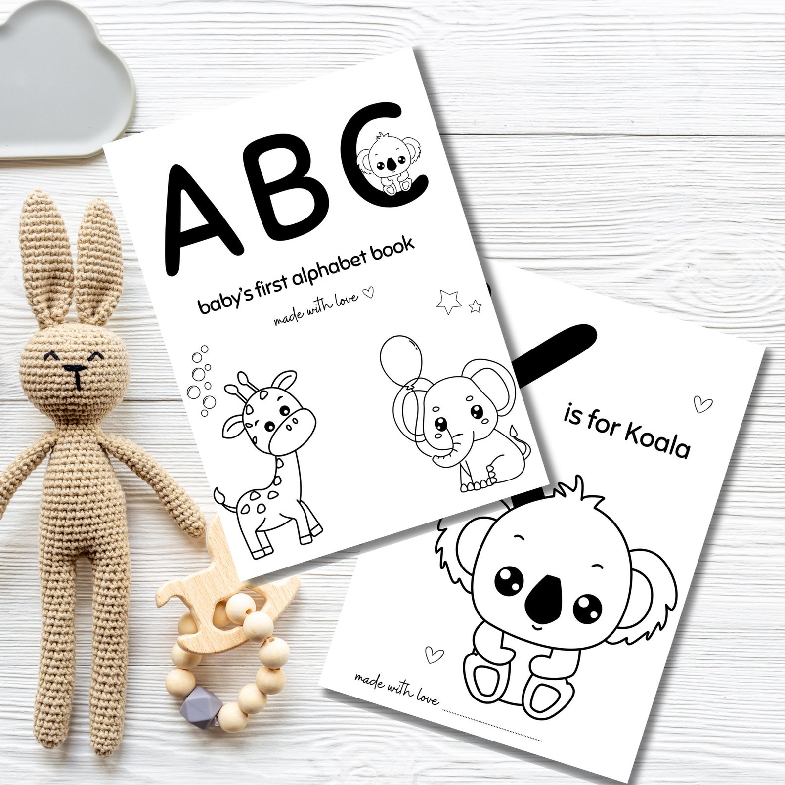 ABC Book Baby Shower, Baby First ABC Book, Printable Coloring Abc Book ...