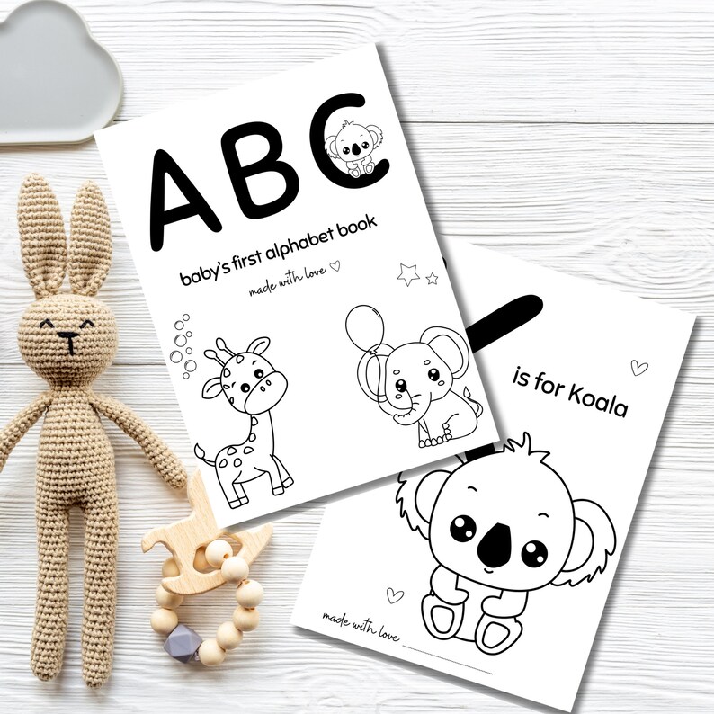 ABC Book Baby Shower, Baby First ABC Book, Printable Coloring Abc Book ...