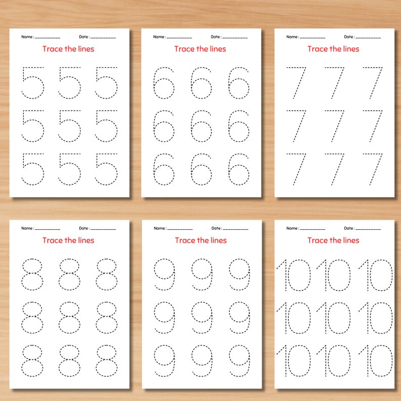 Preschool Tracing Lines, Number Tracing Activities , 1-10 Number ...