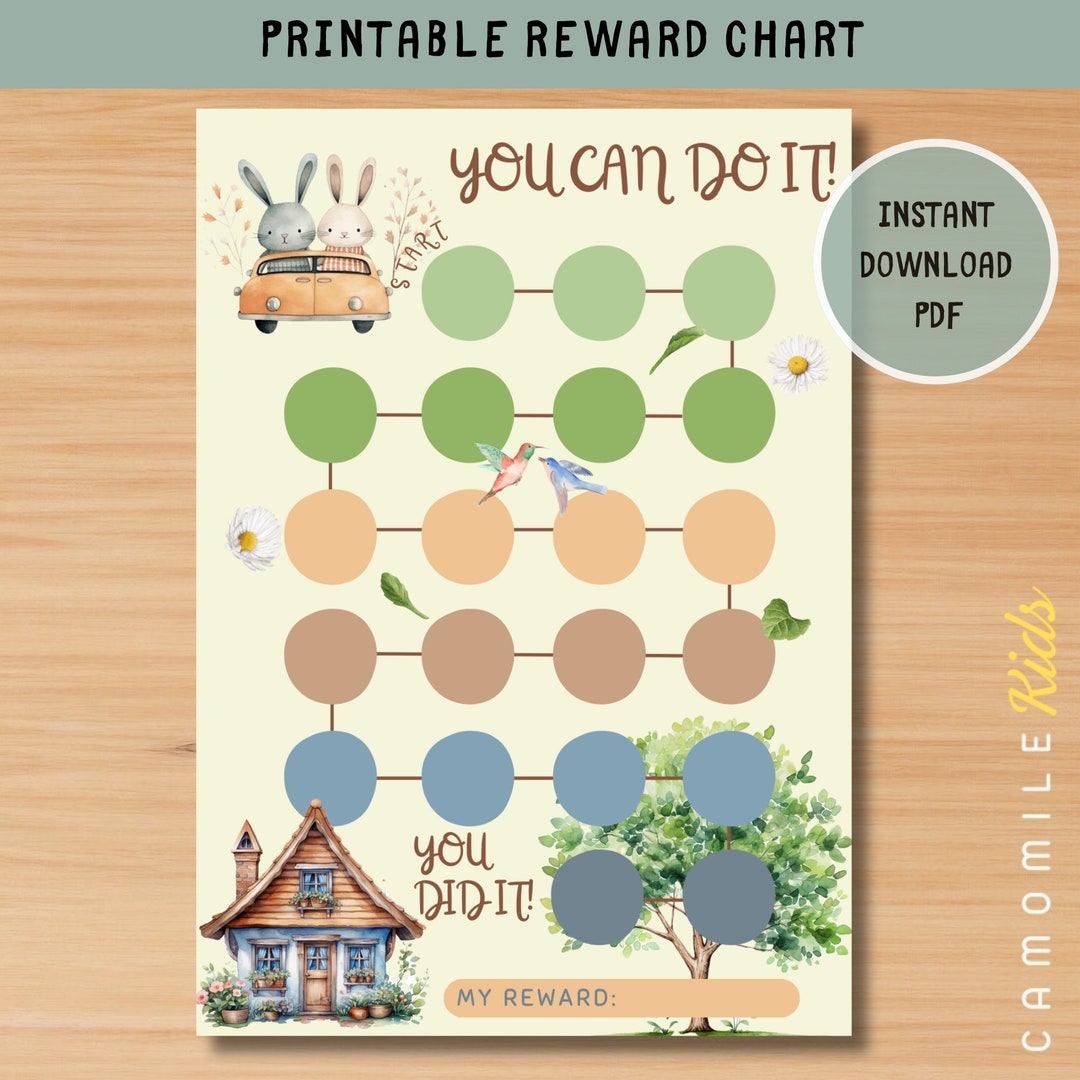 Printable Reward Charts for Kids, Spring Themed Reward Sticker, Toddler ...