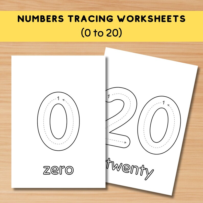 Numbers Tracing Worksheets, Math Worksheets, 0 to 20 Number Tracing ...