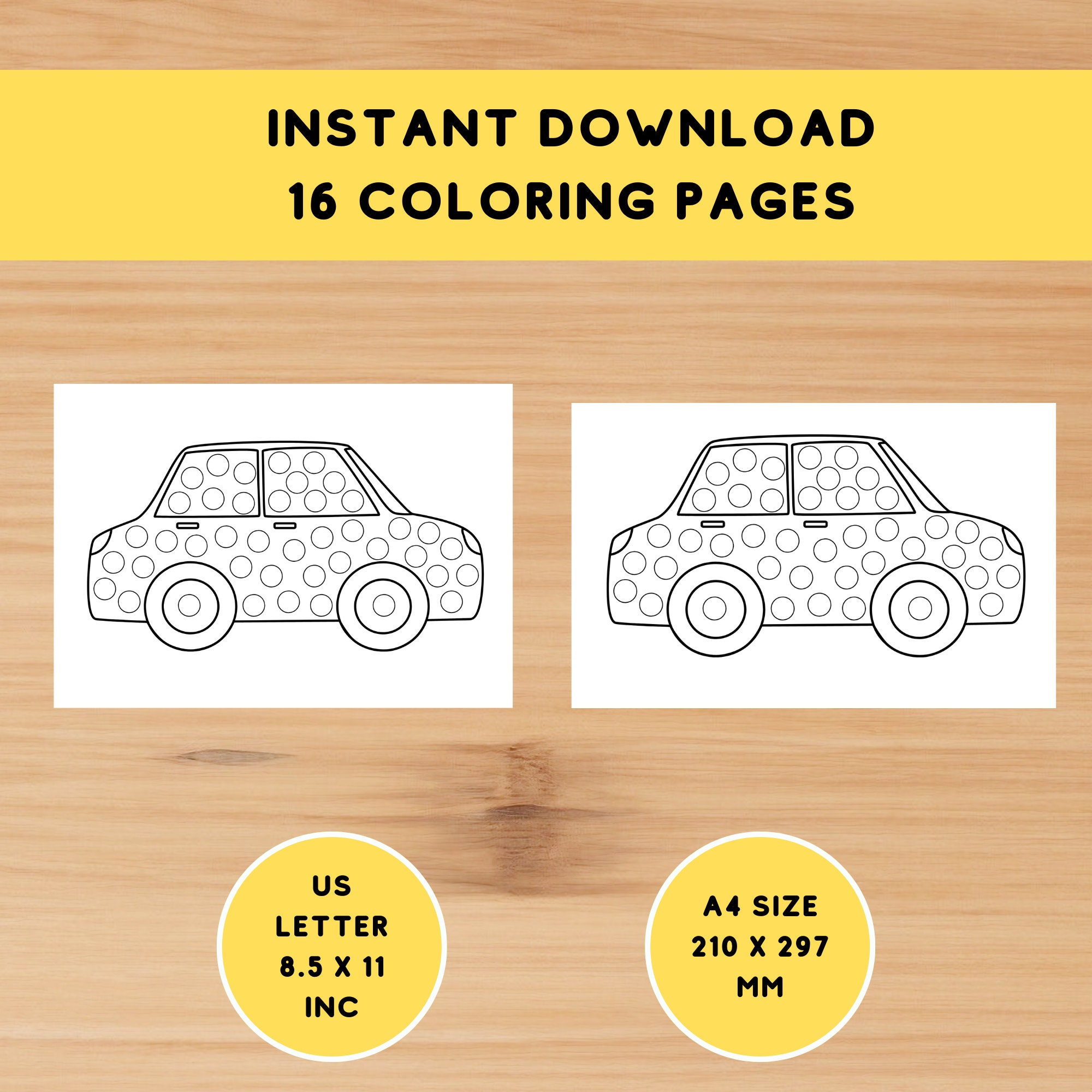 Vehicles Dot Marker Coloring Pages for Kids, Do a Dot Activity, Dot ...