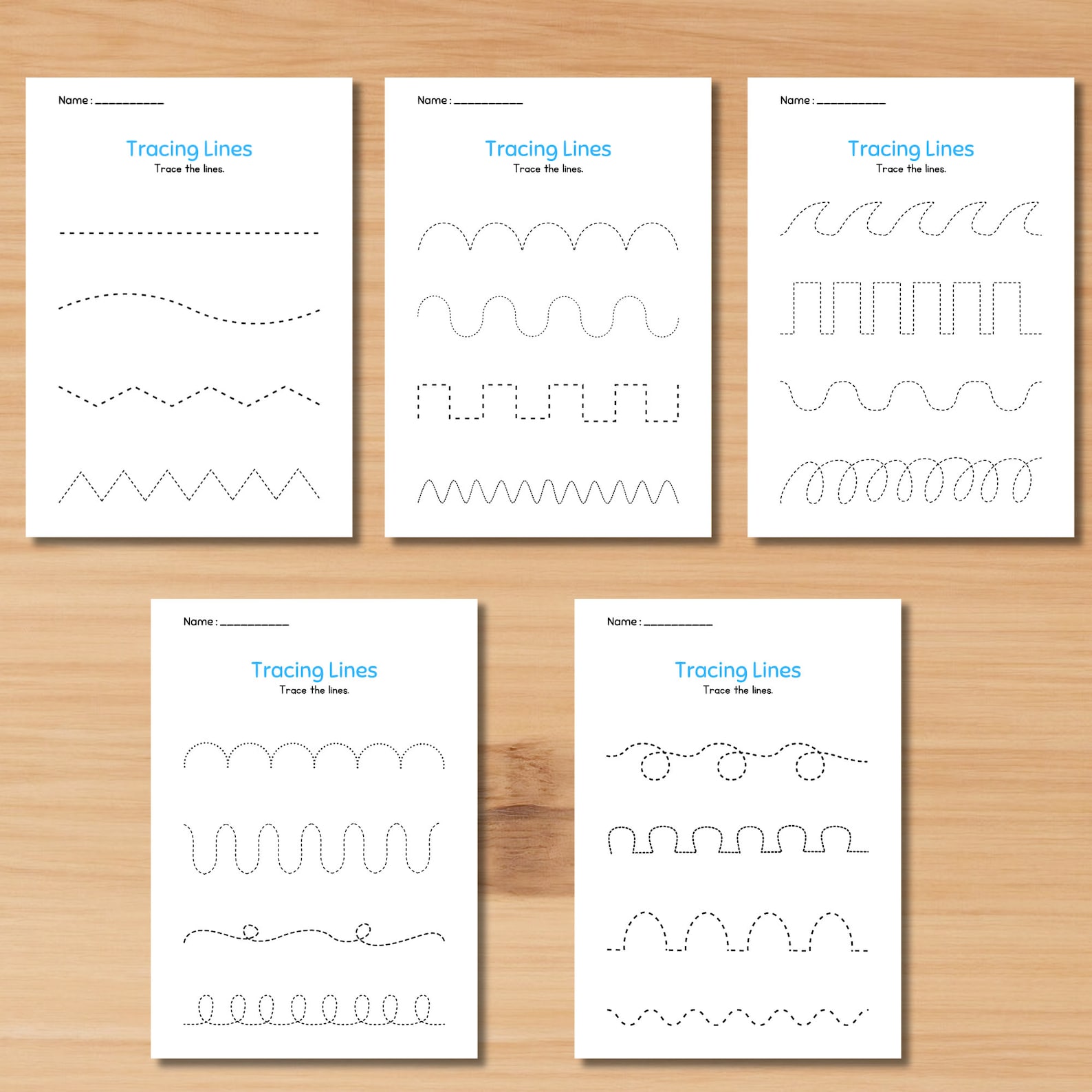 Preschool Tracing Lines and Coloring Shape Pages, Preschool Worksheets ...