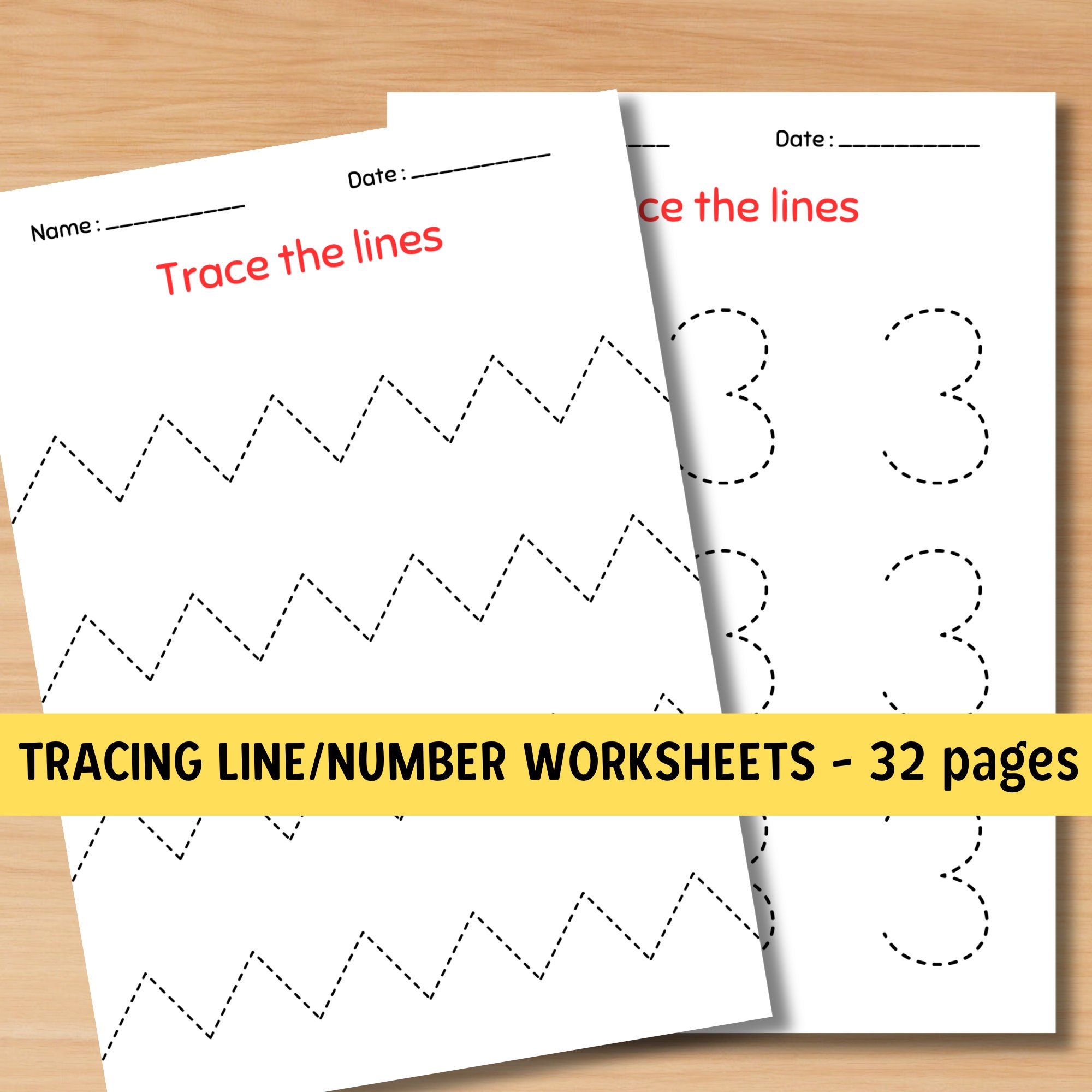 Preschool Tracing Lines, Number Tracing Activities , 1-10 Number ...