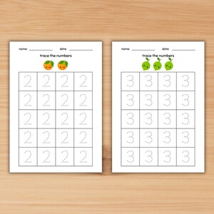 Number Tracing Practice for Kids, Printable Math Worksheets, Number ...