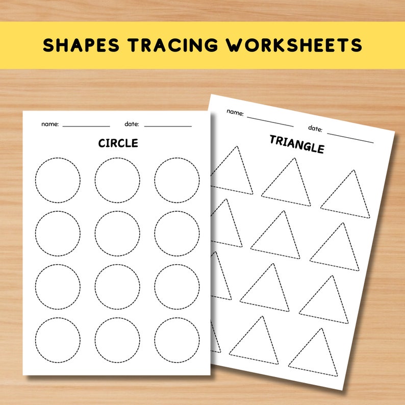 Preschool Shape Tracing Worksheets, Basic Shape Tracing Pages ...