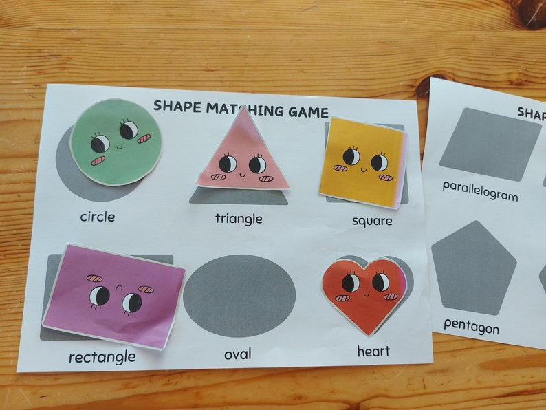 Shape Matching Printable for Toddler, Match the Shapes, File Folder ...