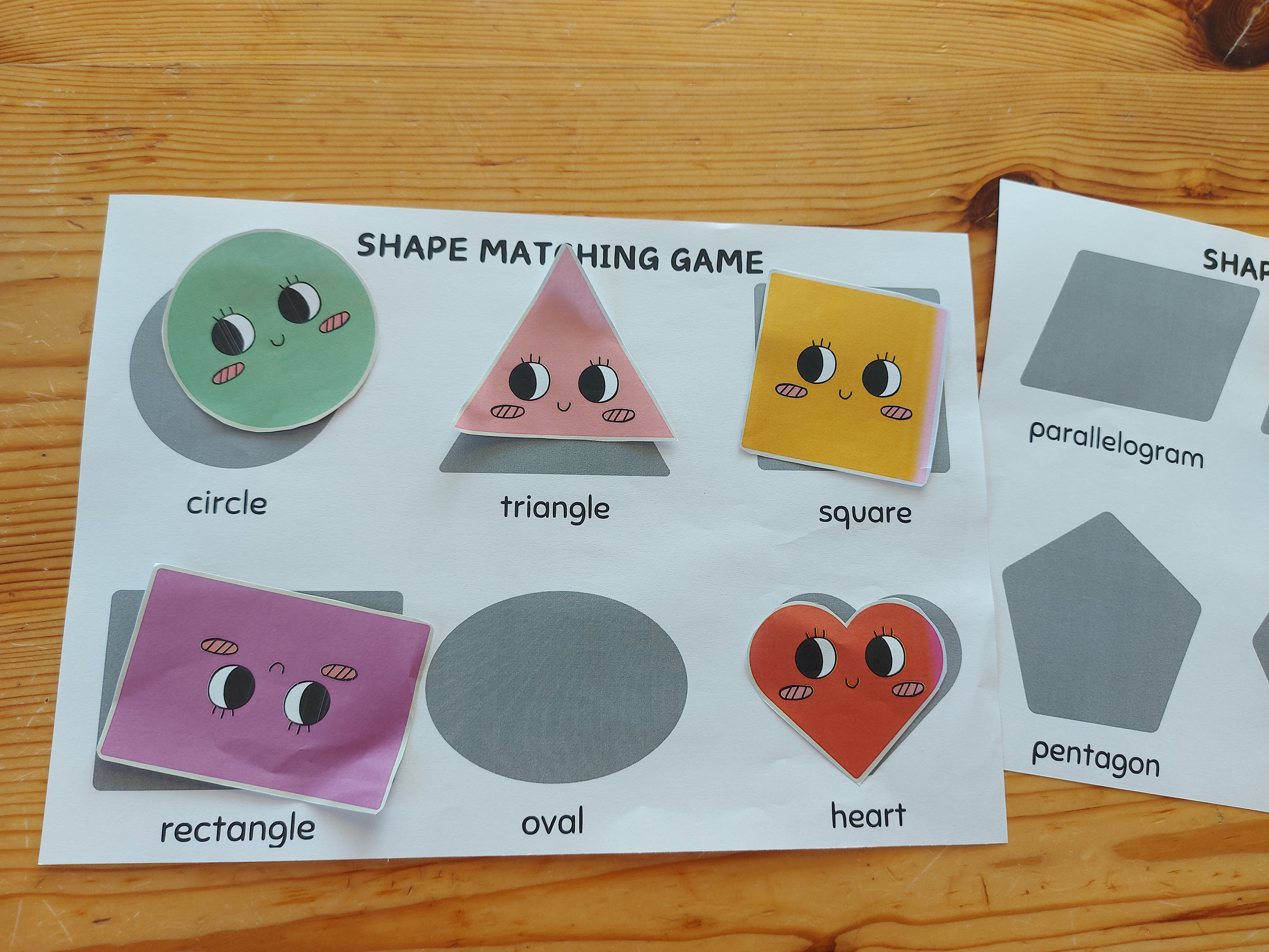 Shape Matching Printable for Toddler, Match the Shapes, File Folder ...