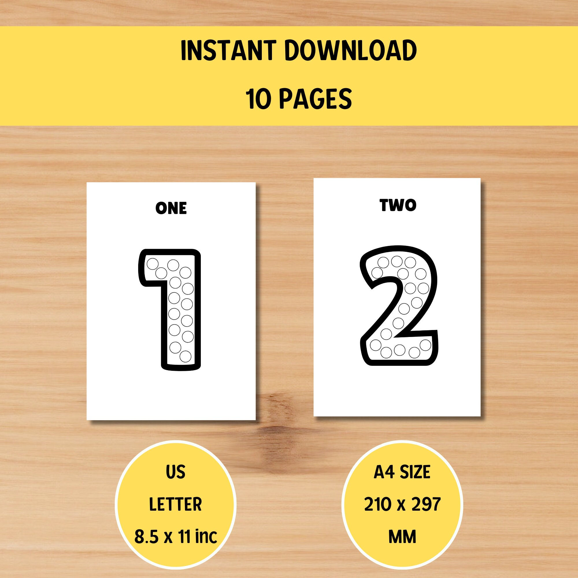 Numbers Dot Marker Coloring Book, Preschool Math Activity Pages, Do a ...