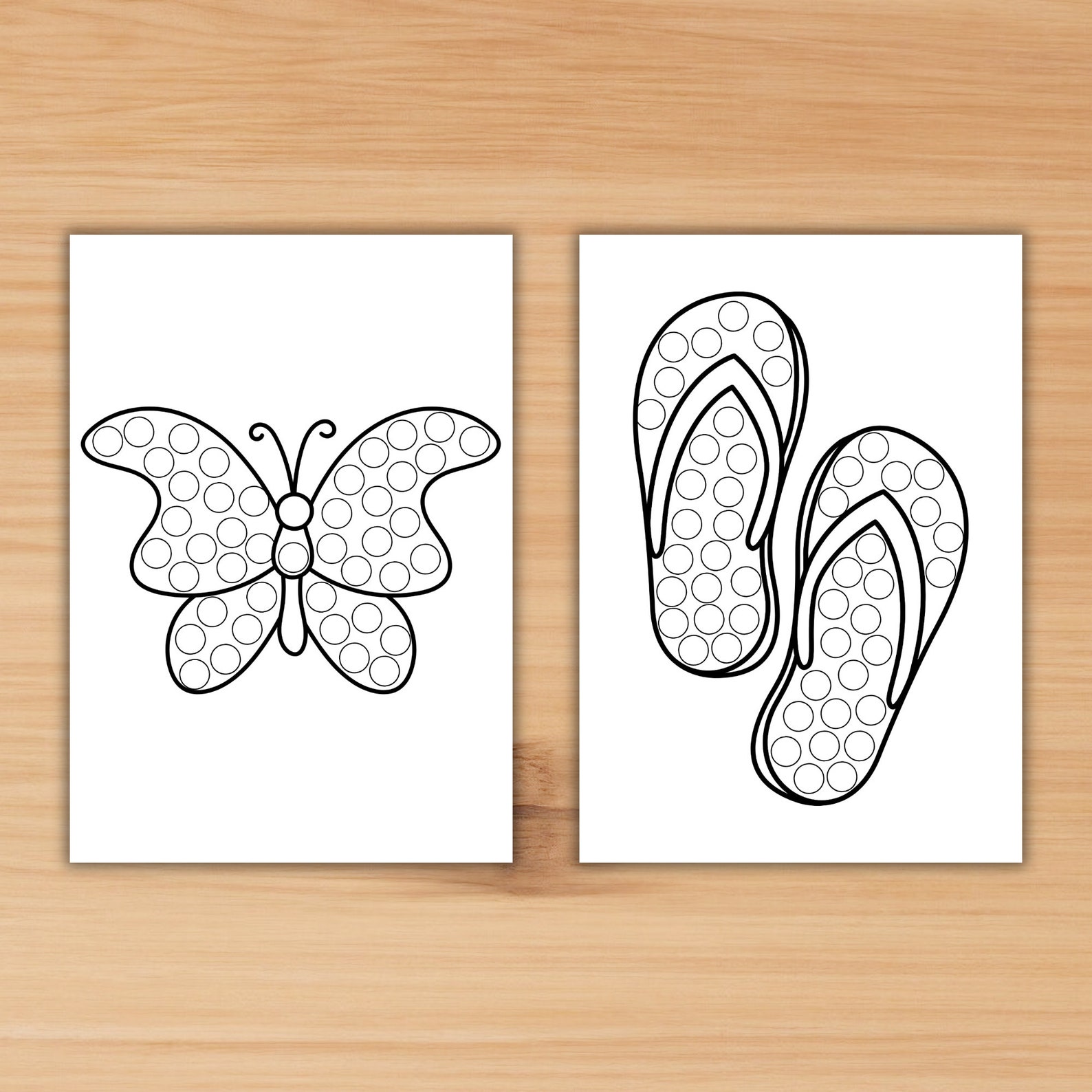 25 Summer Dot Marker Coloring Pages for Kids, Beach Dot Marker Coloring ...