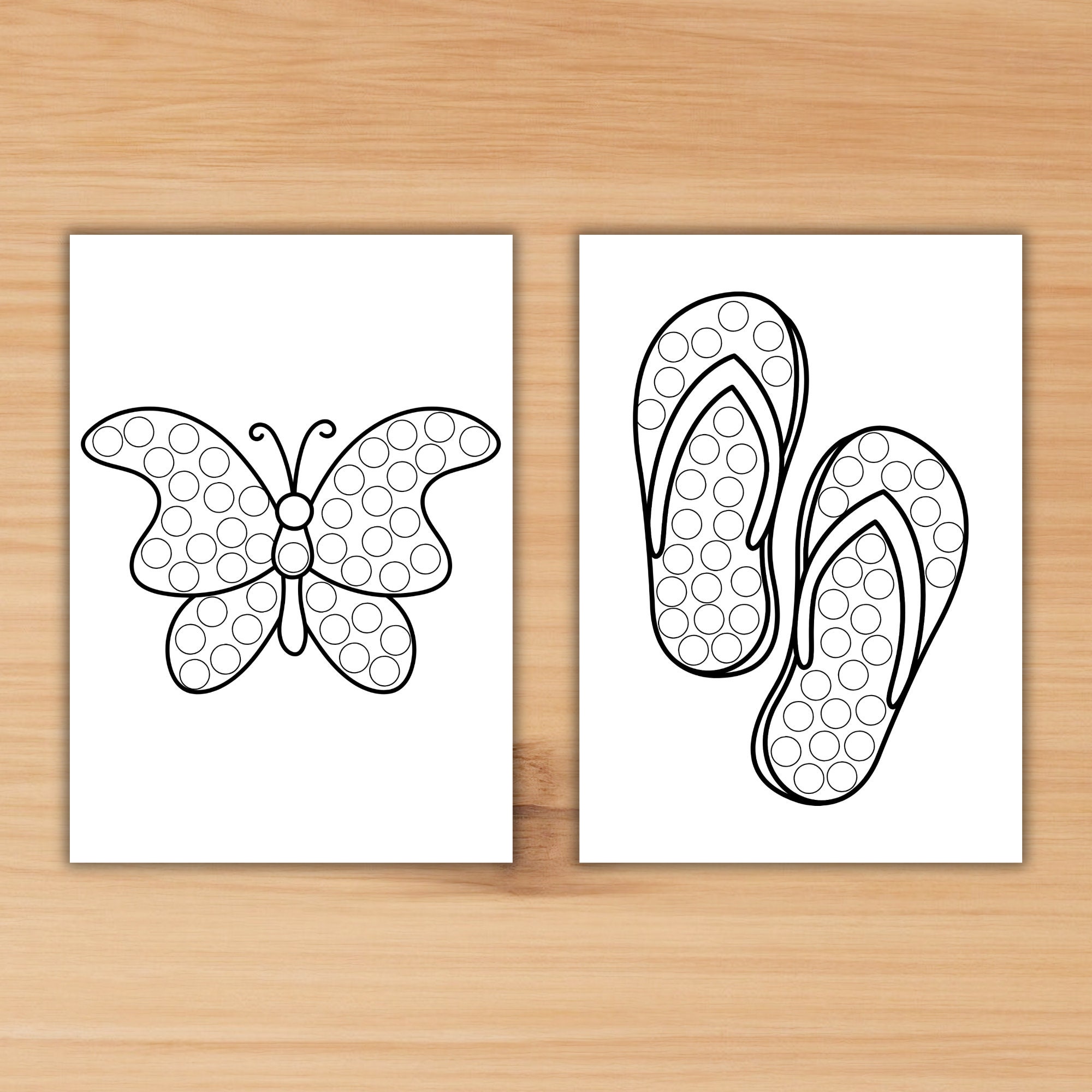 25 Summer Dot Marker Coloring Pages for Kids, Beach Dot Marker Coloring ...